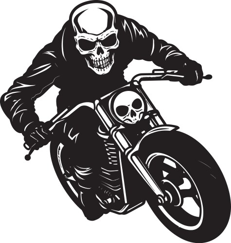 Bone cruisin skeleton riding motorcycle design Vector Image
