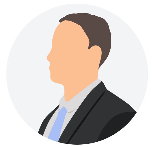 Businessman side portrait Royalty Free Vector Image