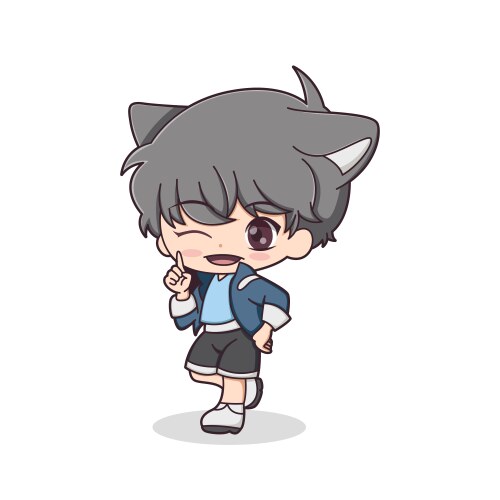 Chibi anime character design Royalty Free Vector Image