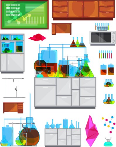 Lab equipment filled with chemical Royalty Free Vector Image