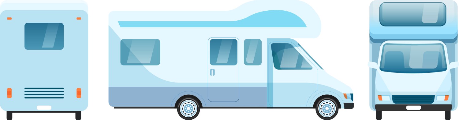 Rv wrap mock-up side front back view Royalty Free Vector