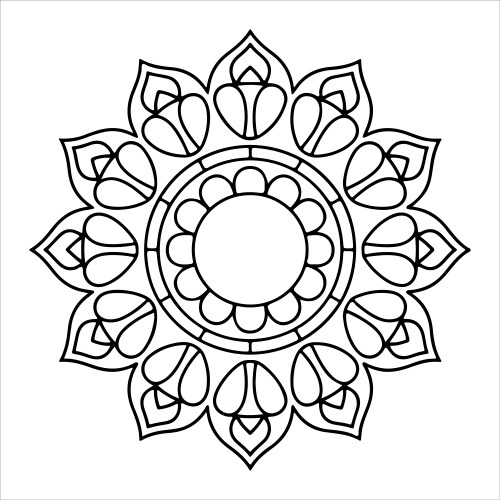 Simple mandala pattern stunning hand-drawn dector Vector Image