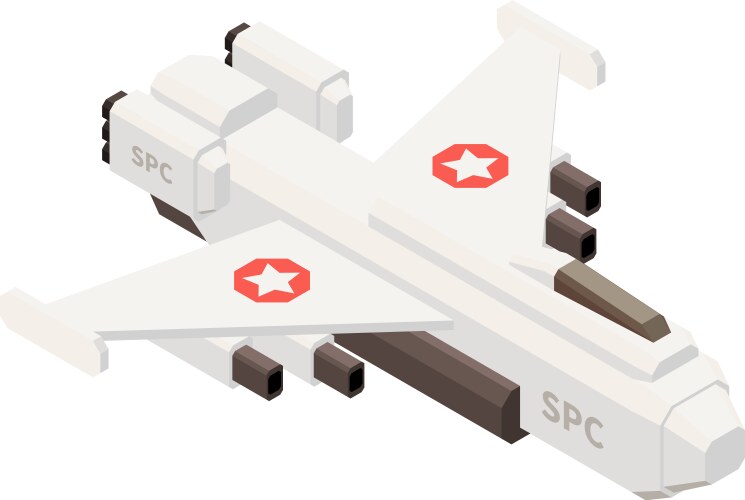 Space shuttle taking off cartoon icon Royalty Free Vector