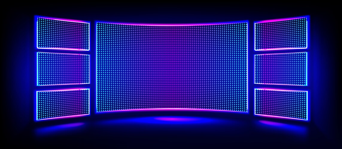 Digital stage screen with led panels Royalty Free Vector