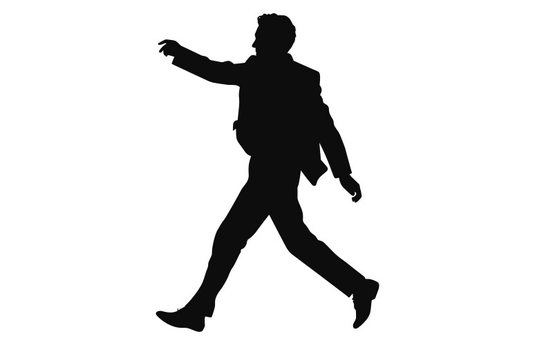 Energetic man activity silhouette icon Royalty Free Vector