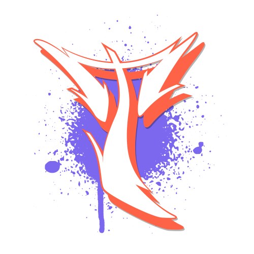 Handwritten graffiti font alphabet on spray paint Vector Image