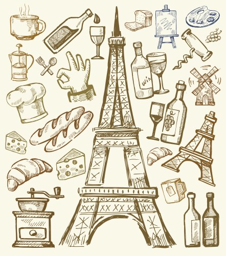 Paris set Royalty Free Vector Image - VectorStock