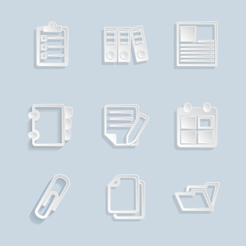 Document office icons Royalty Free Vector Image