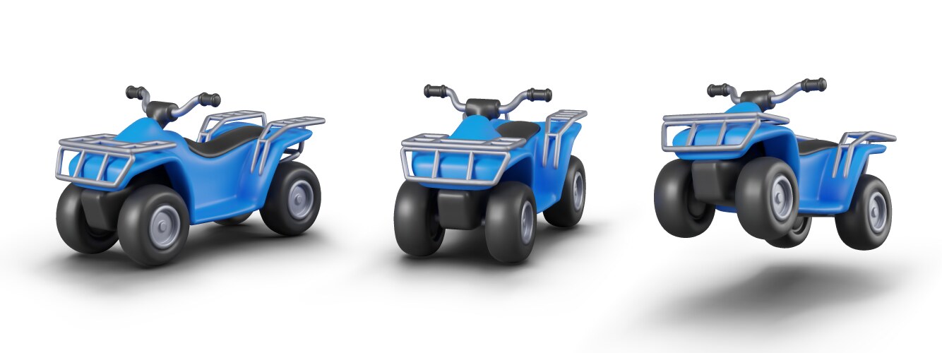 Realistic blue quad bike isolated atv Royalty Free Vector