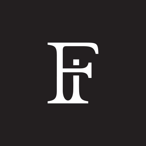 Letter mf simple linked font serif logo Royalty Free Vector