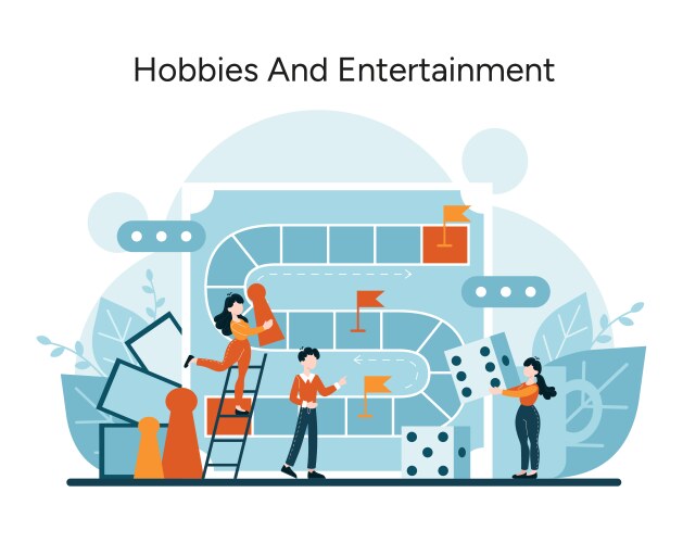 Playful characters engage in board games Vector Image