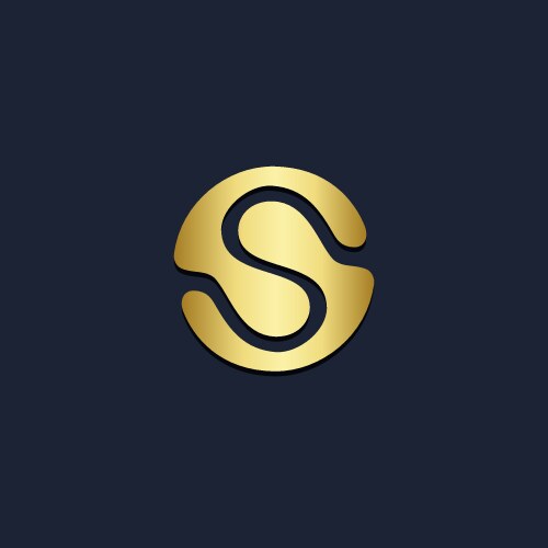 Golden initial letter ss with crown logo design Vector Image