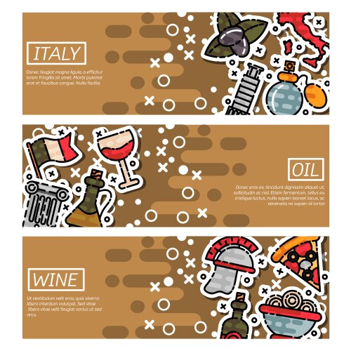 Italy touristic banner set Royalty Free Vector Image