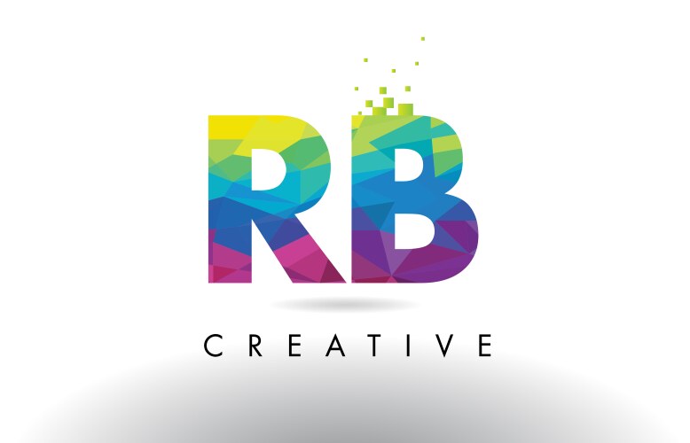 Rb r b letter logo design creative icon modern Vector Image