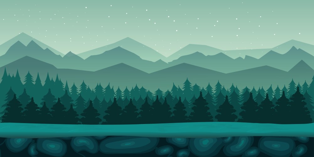 Seamless spring forest landscape never ending Vector Image