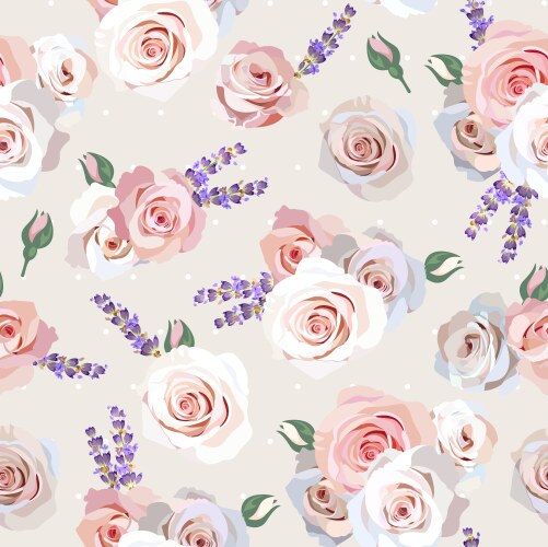 Flower seamless pattern with roses Royalty Free Vector Image