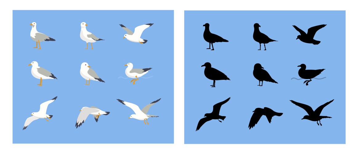 Seagull Silhouette Vector Images (over 4,300)