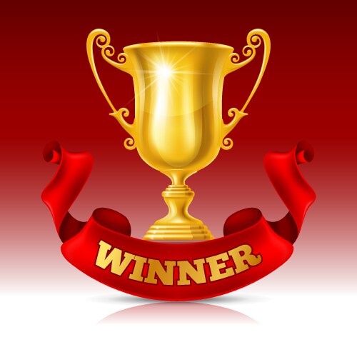 Gold cup of the winner Royalty Free Vector Image