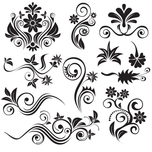 Floral design elements Royalty Free Vector Image