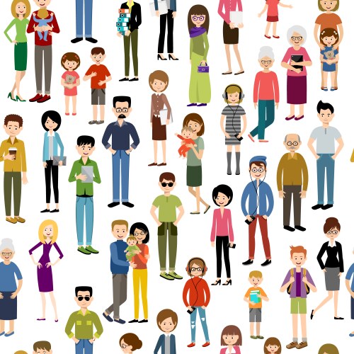 Diverse people seamless pattern Royalty Free Vector Image