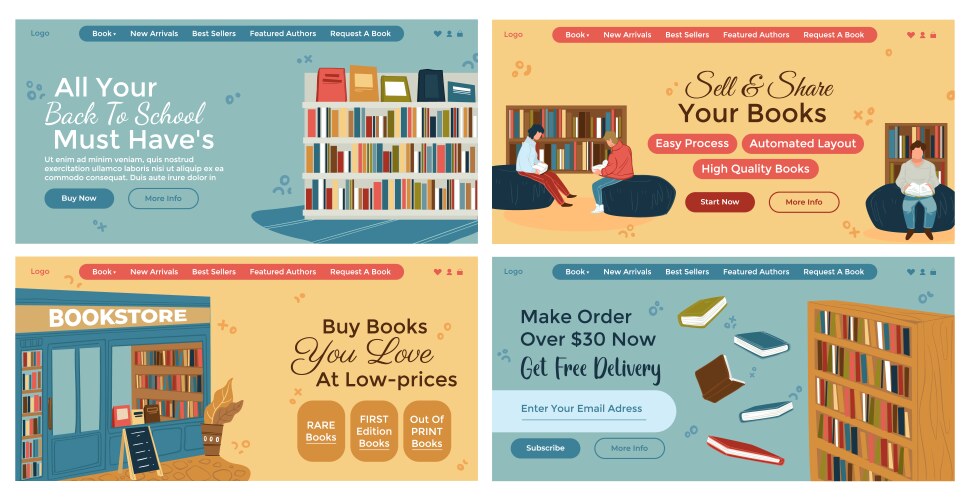 Book Store Banner Vector Images (over 4,400)