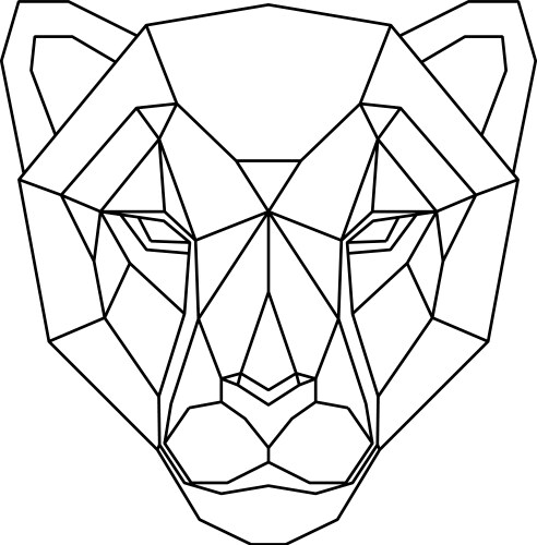Lion geometric head set Royalty Free Vector Image