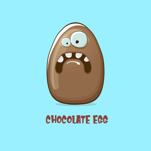 Cartoon chocolate easter egg characters Royalty Free Vector