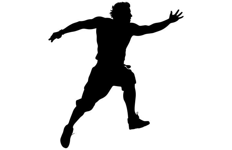 Energetic man activity silhouette icon Royalty Free Vector