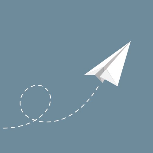 Paper plane flying Royalty Free Vector Image - VectorStock
