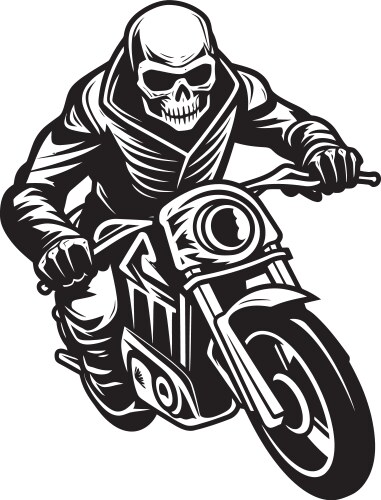 Death ride skeleton riding motorcycle black logo Vector Image