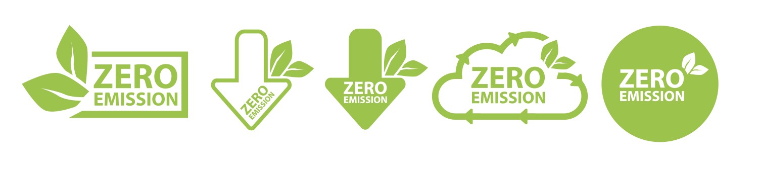 Co2 neutral icon set carbon gas emission Vector Image