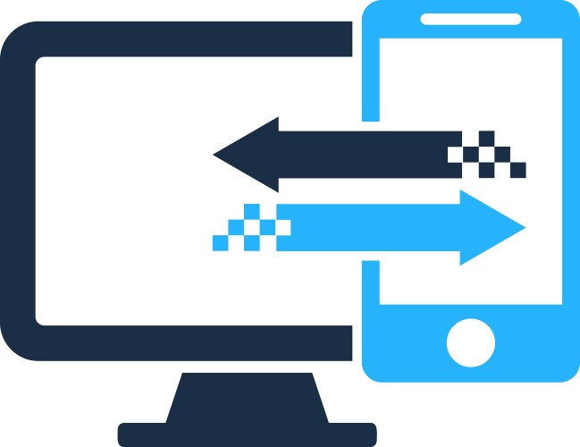 Transfer mobile logo icon design Royalty Free Vector Image