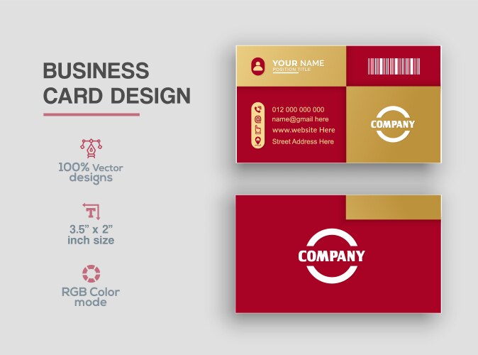 Paper business card template Royalty Free Vector Image