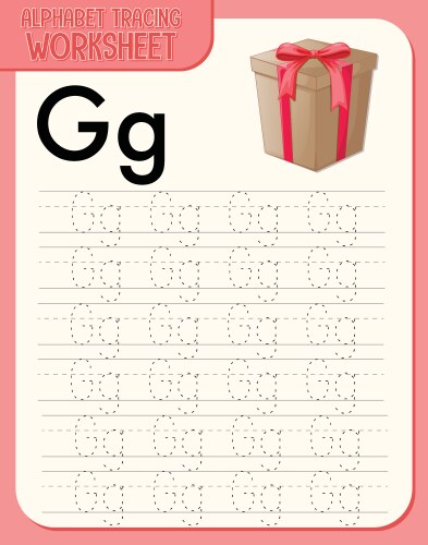Alphabet tracing worksheet for preschool Vector Image