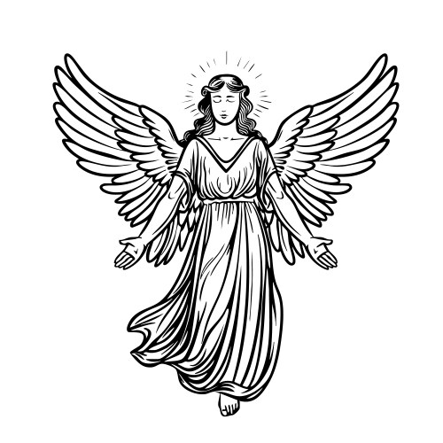 Angel Line Drawing Vector Images (over 4,800)