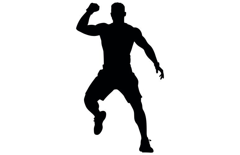 Energetic man activity silhouette icon Royalty Free Vector