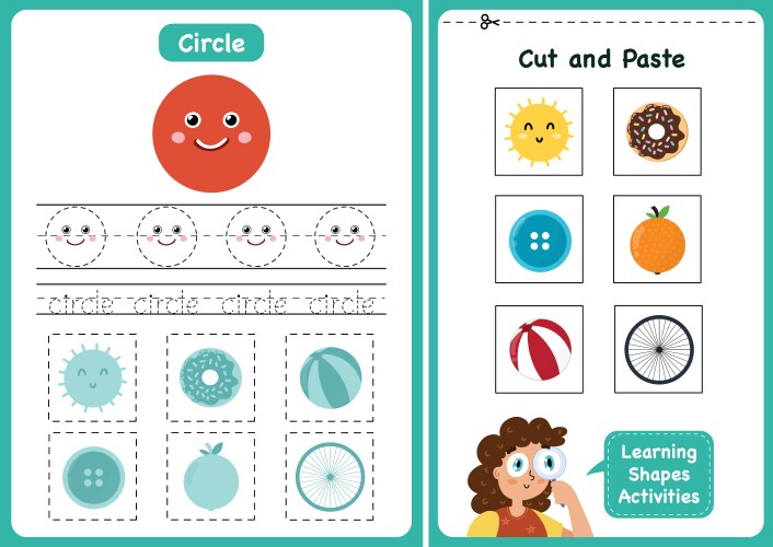 Learning shapes activity page - pentagon Vector Image