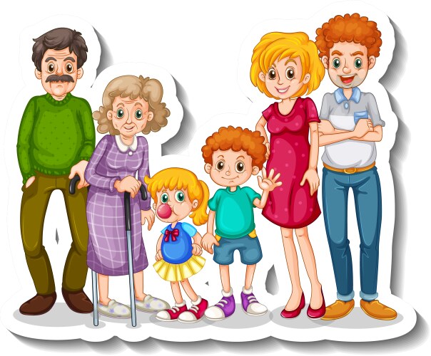 Happy family cartoon Royalty Free Vector Image