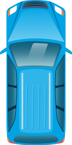 Capturing an aerial view of a light blue pickup Vector Image