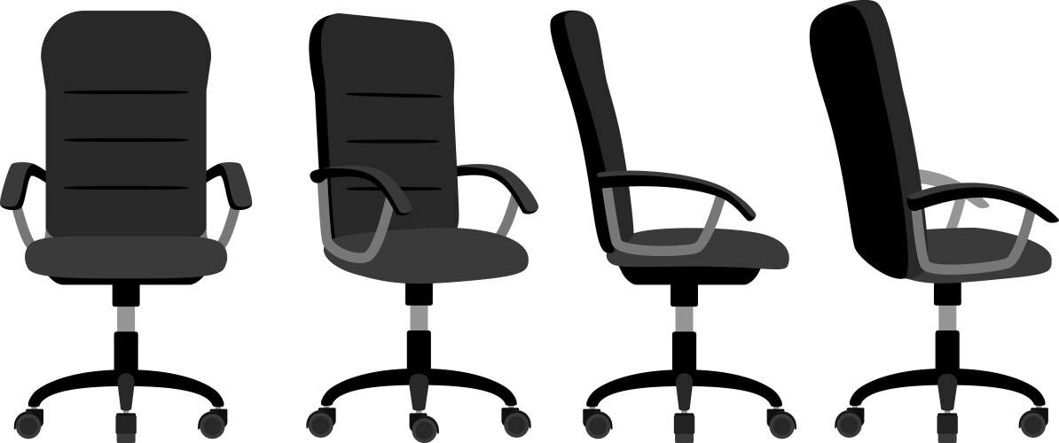 Chair furniture front and side view of office Vector Image