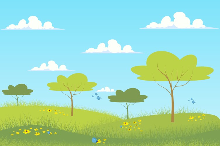 Spring landscape Royalty Free Vector Image - VectorStock