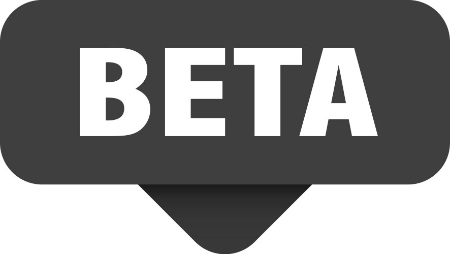 Beta sticker sign on transparent background Vector Image