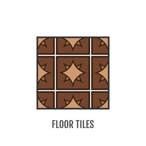 Wooden floor tiles isolated on white background Vector Image