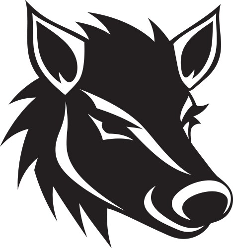 Rampant roar wild boar emblematic graphics Vector Image