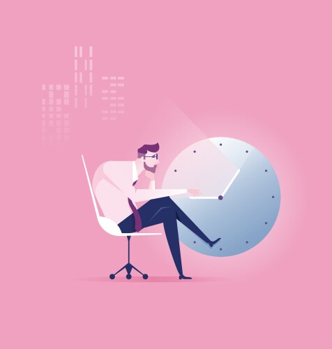 Man pushing big coin up for hard work Royalty Free Vector