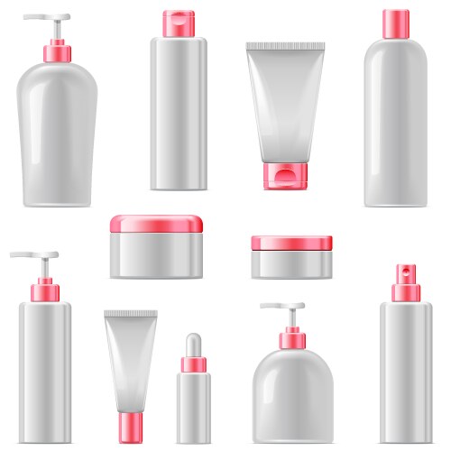Realistic professional cosmetic packaging set Vector Image