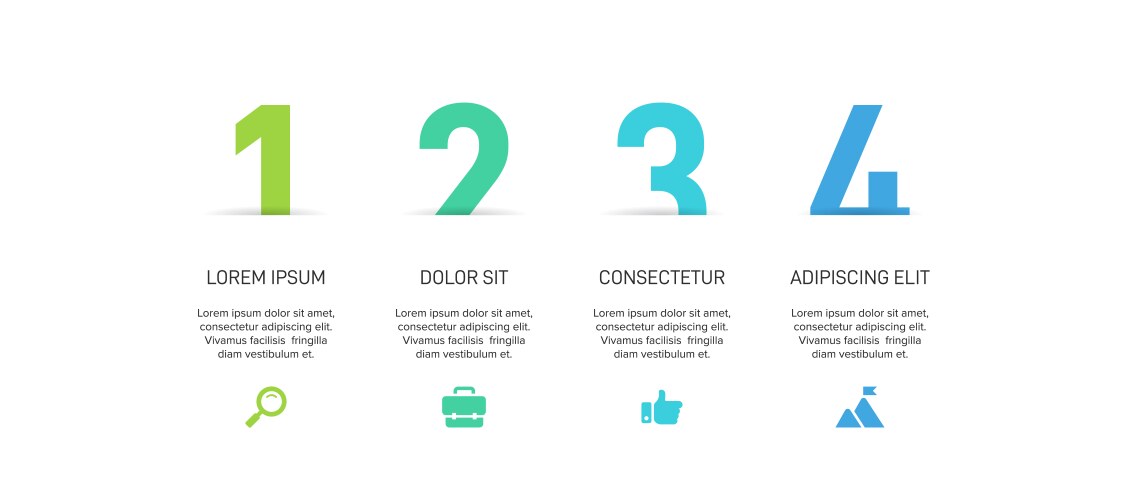 Horizontal progress bar featuring 4 arrow-shaped Vector Image