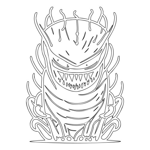 Monster alien outline sketch Royalty Free Vector Image