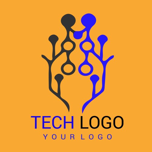 Tech-logo-editable-templates Royalty Free Vector Image