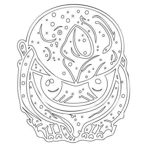 Monster alien outline sketch Royalty Free Vector Image